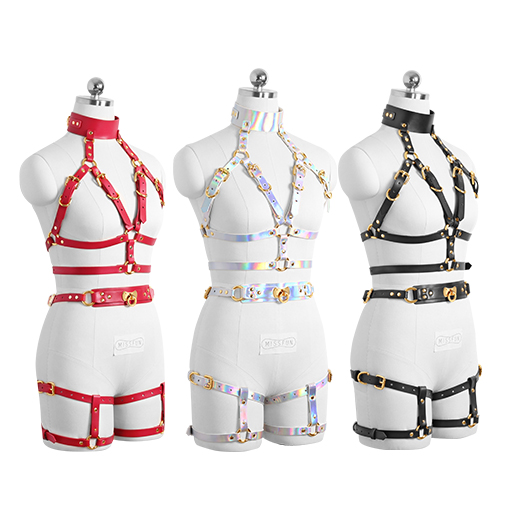 SM綺娜性感修身款束縛衣-S/M可選, 真皮(紅/黑), 人造皮(極光色） – 情趣用品女王 SallyQ